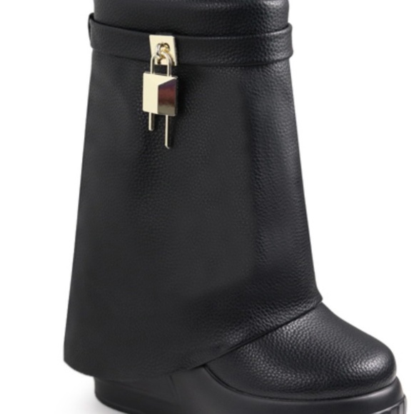 Shoes | Black Turn Down Lock It Sneaker Boots | Poshmark